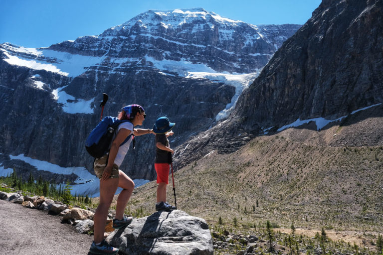 Mt Edith Cavell Meadows trail & Angel Glacier hike Jasper, Alberta road ...